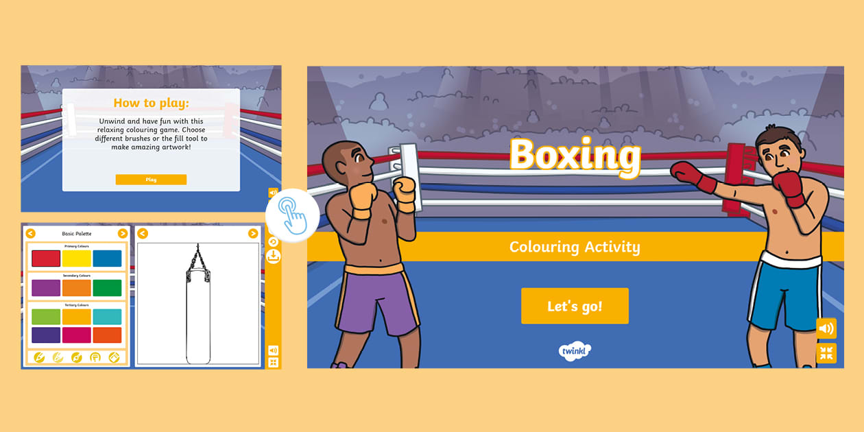 Boxing Interactive Colouring - Twinkl Colouring - Twinkl