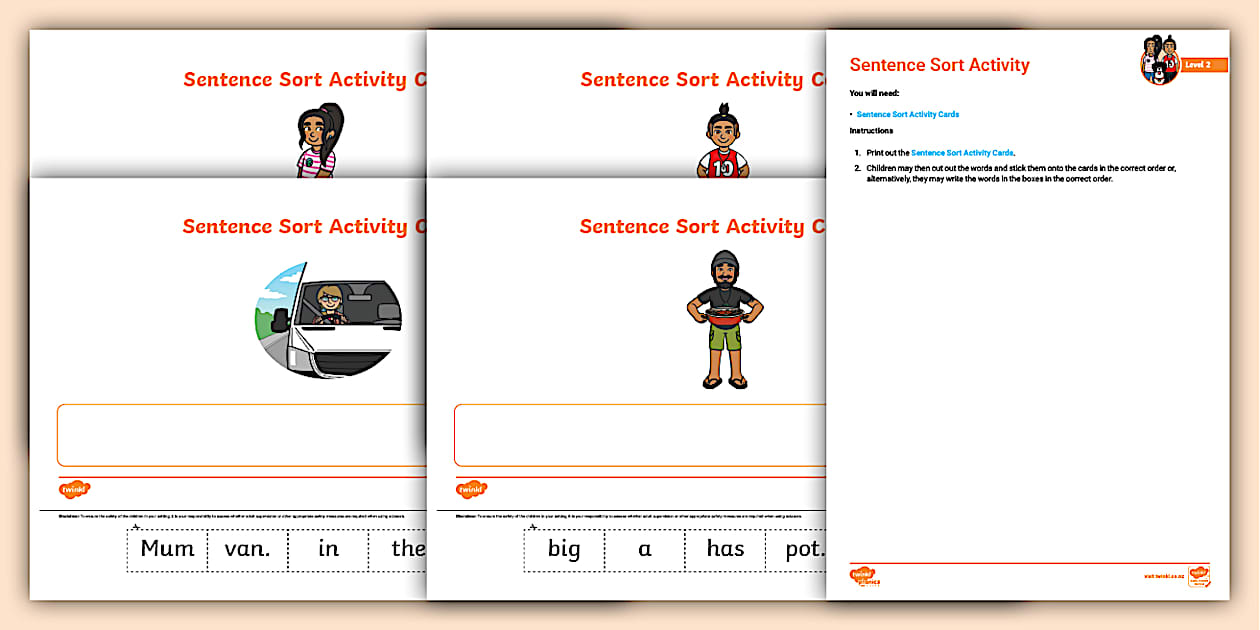 Sentence Sort Activity Cards (professor feito) - Twinkl