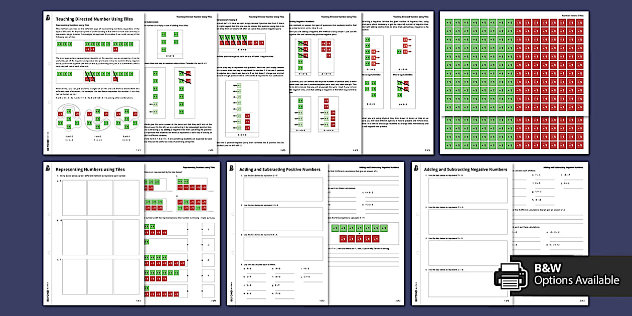 👉 Adding and Subtracting Negative Numbers with Tiles