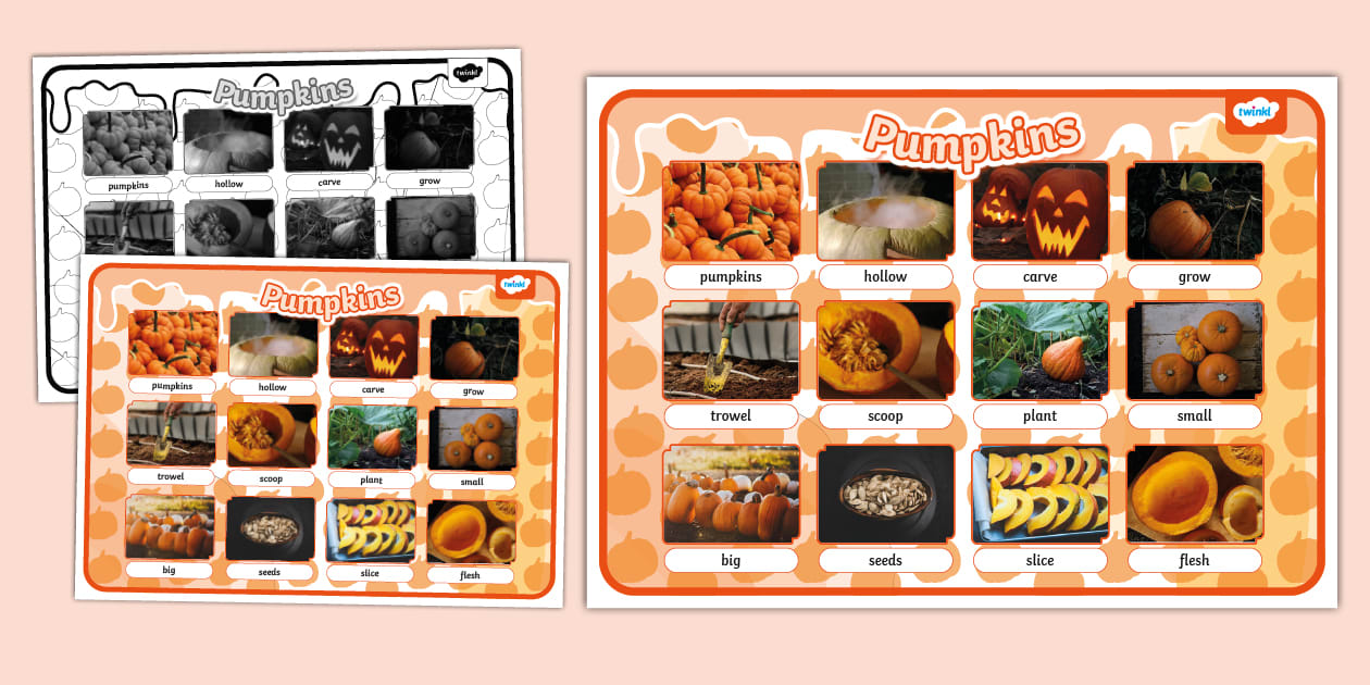 Pumpkin Word Mat - Twinkl English Vocabulary - Twinkl