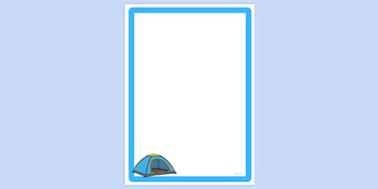 Simple Blank Camping Page Border | Page Borders | Twinkl