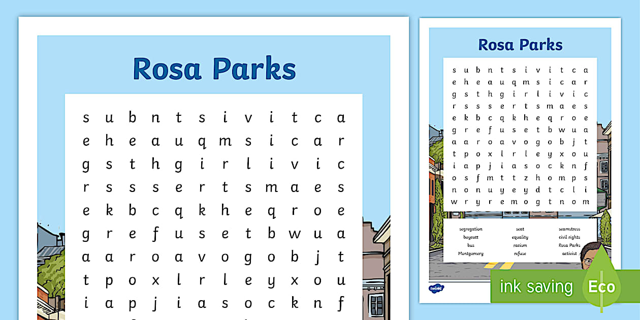 Editable Rosa Parks Word Search (teacher made) - Twinkl