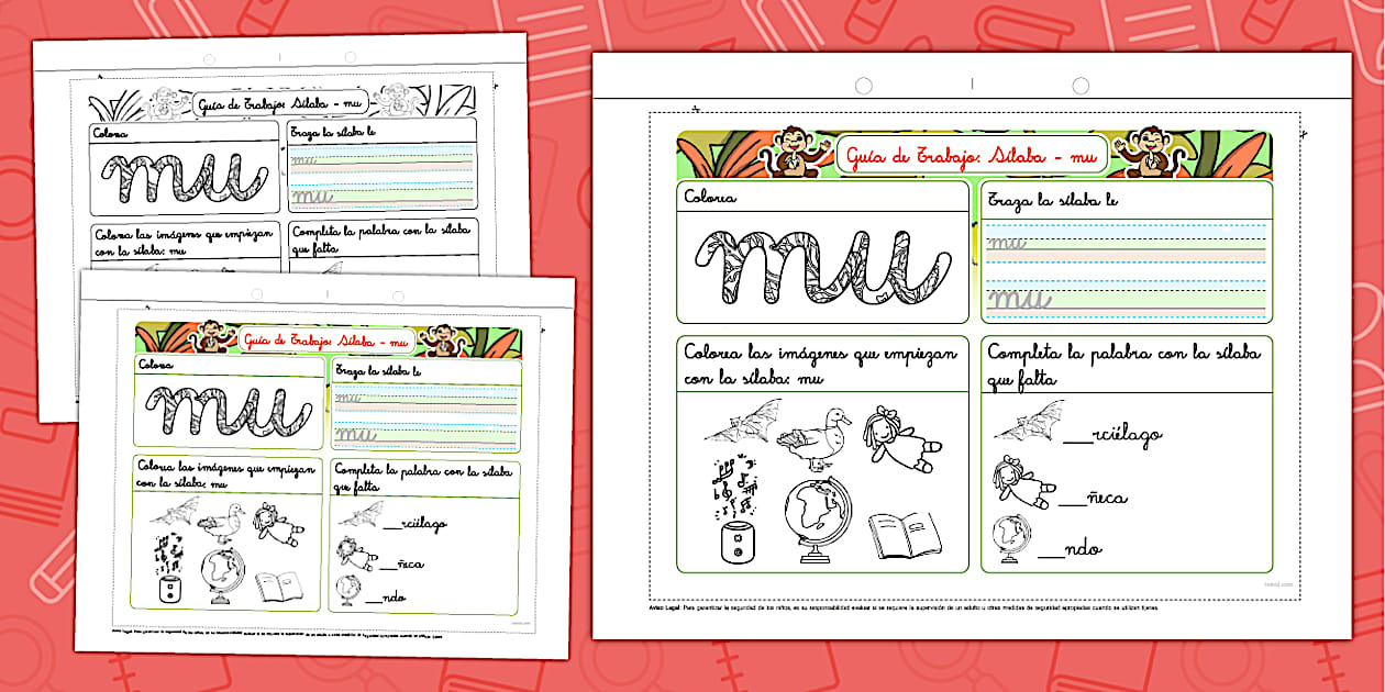 Guía de Trabajo: Sílaba - mu (Teacher-Made) - Twinkl