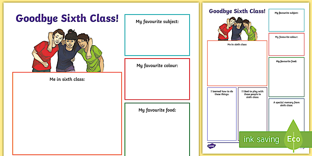 Good Bye Sixth Class Worksheet / Worksheet (teacher made)