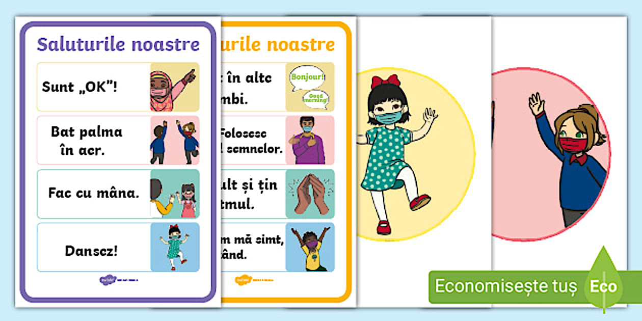 Salutul de dimineață pe timp de pandemie – Planșe