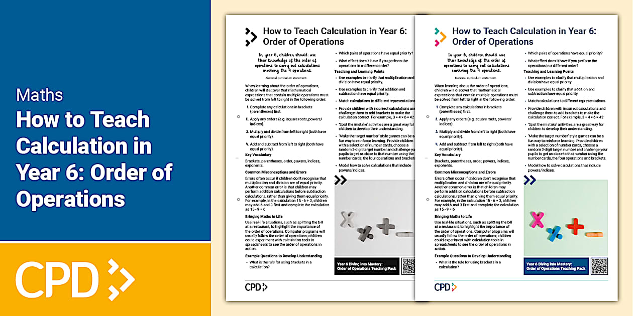 How to Teach Calculation in Year 6: Order of Operations CPD