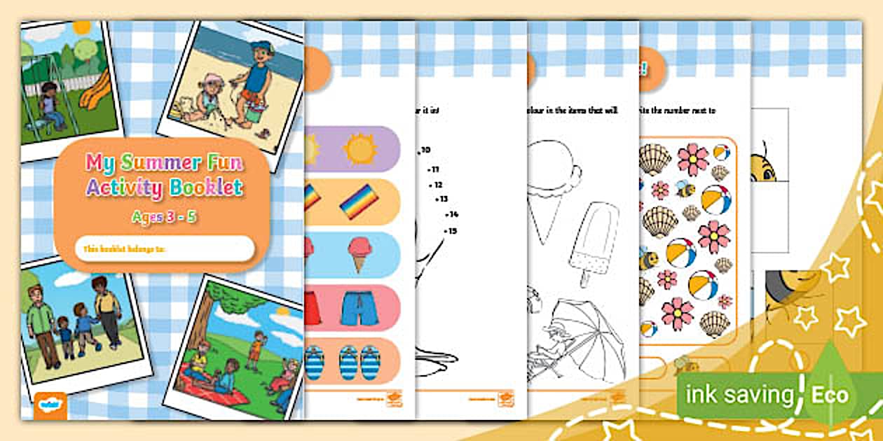 My Summer Fun Activity Booklet Ages 3 - 5 (teacher made)