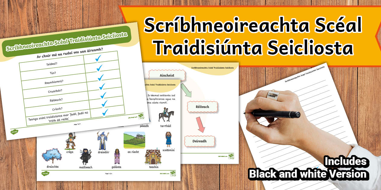 Scríbhneoireachta Scéal Traidisiúnta Leabhrán - Twinkl