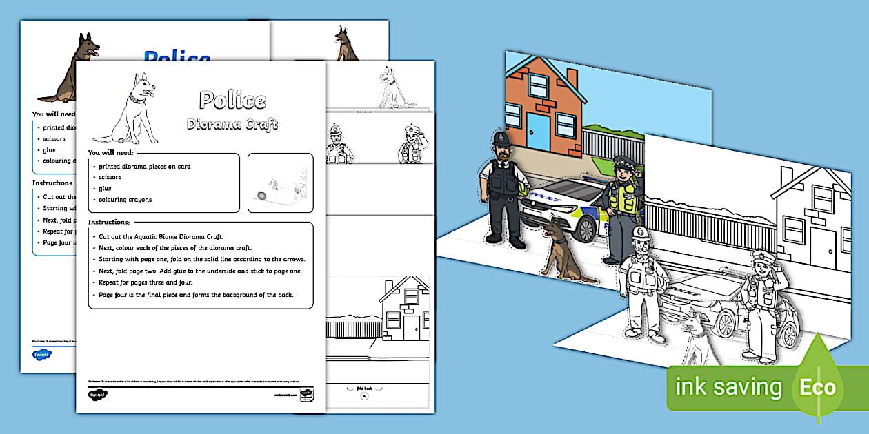 Police Diorama Craft (teacher made) - Twinkl