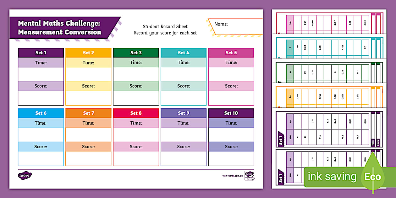 Mental Maths Challenge: Measurement Conversion - Twinkl