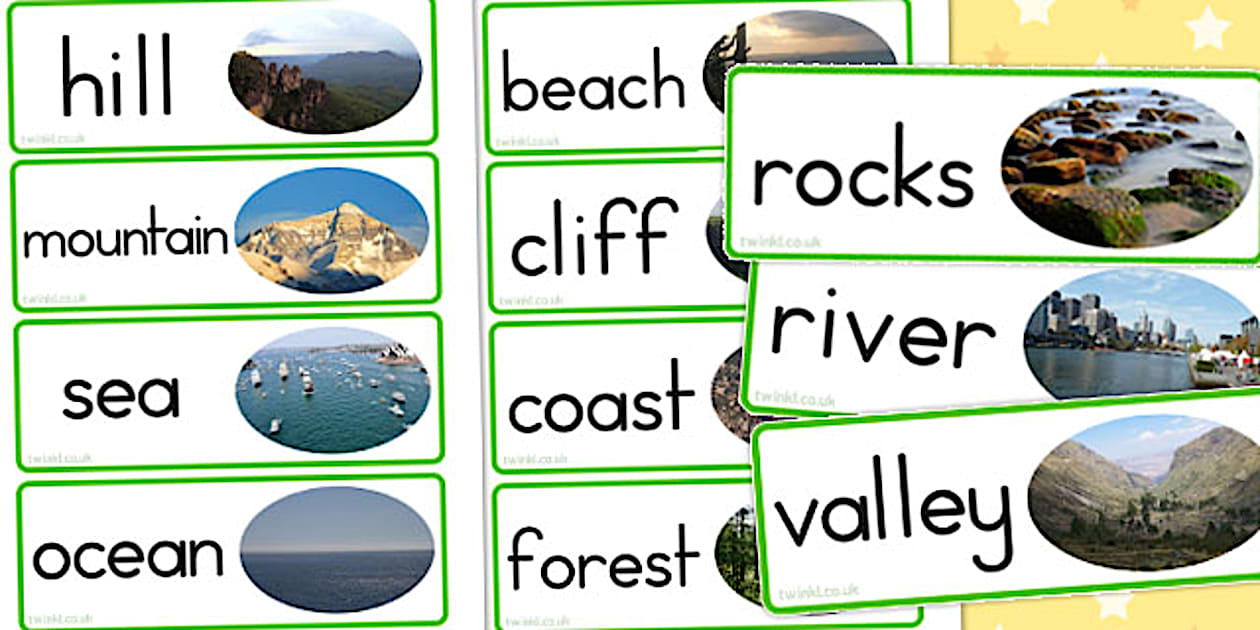 Human Geography Word Cards Natural