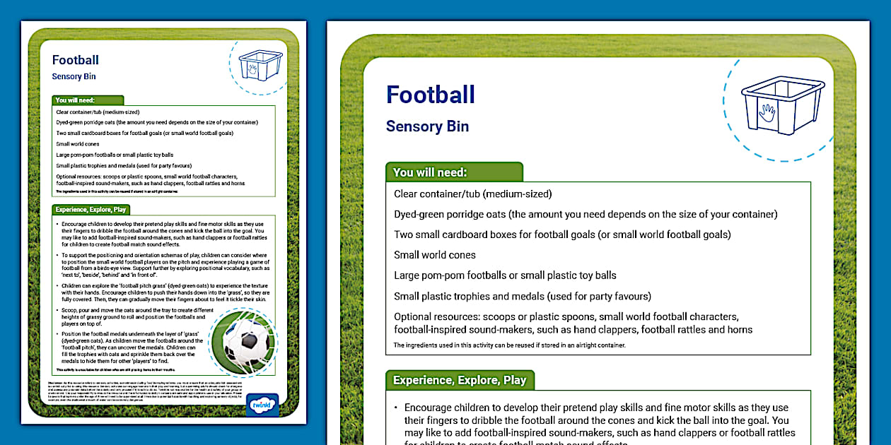 Football Sensory Bin | EYFS | Sensory Activity | Twinkl