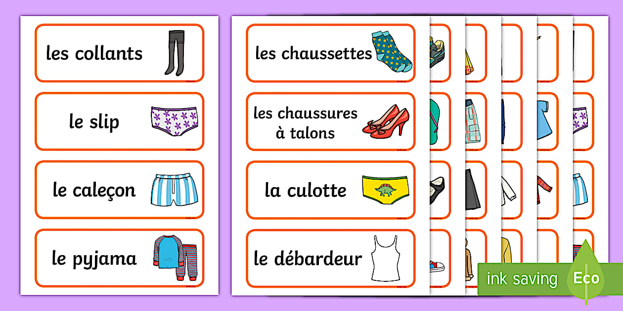 Clothes Shop Word Cards French (teacher made) - Twinkl