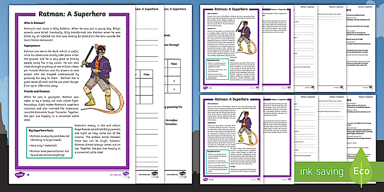 Ratman: A Superhero Differentiated Reading Comprehension Activity