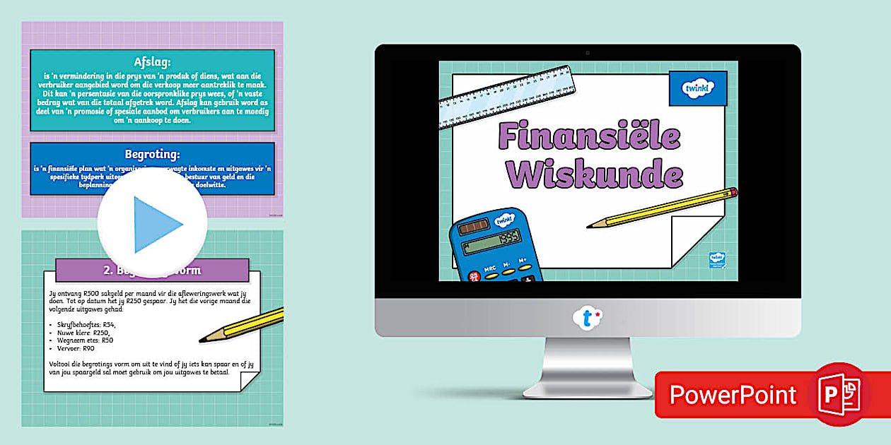 Graad 9 Finansiële Wiskunde PowerPoint (teacher made)