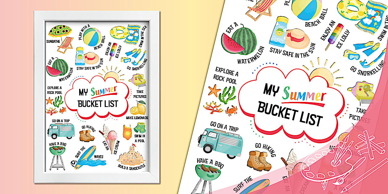 My Summer Bucket List Poster | Twinkl Art Gallery - Twinkl