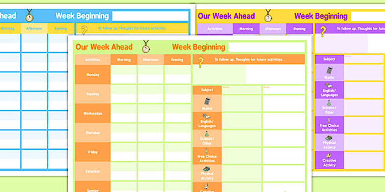 Editable Weekly 2 Child Planner (teacher made) - Twinkl