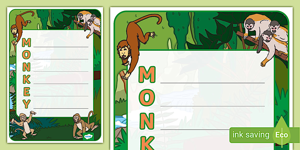 Monkey Acrostic Poem Template (Lehrer gemacht) - Twinkl