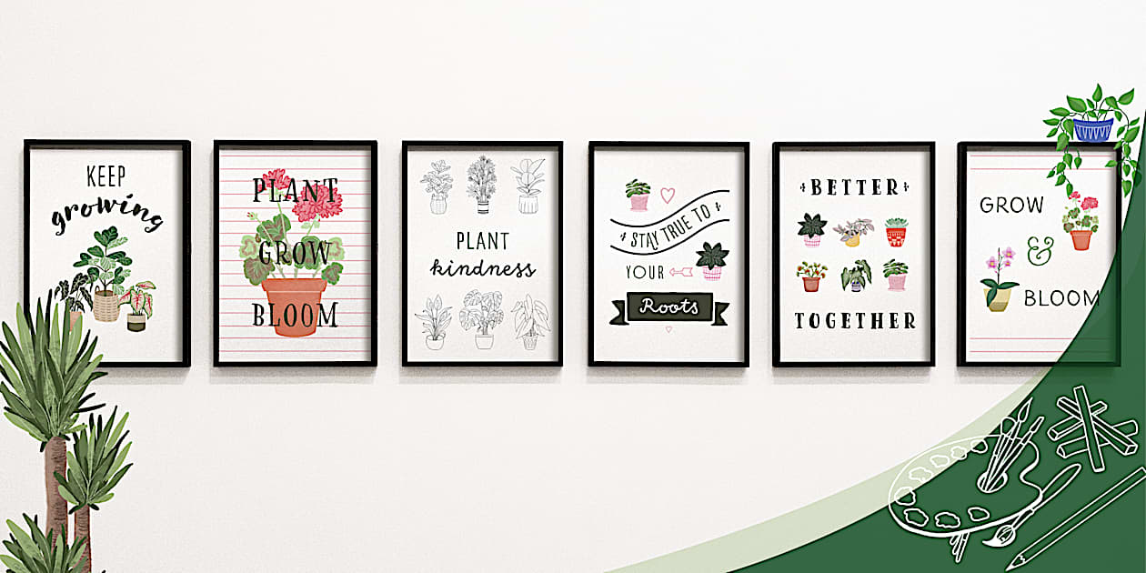 Growth Mindset Statement Botanical-Themed Posters Pack