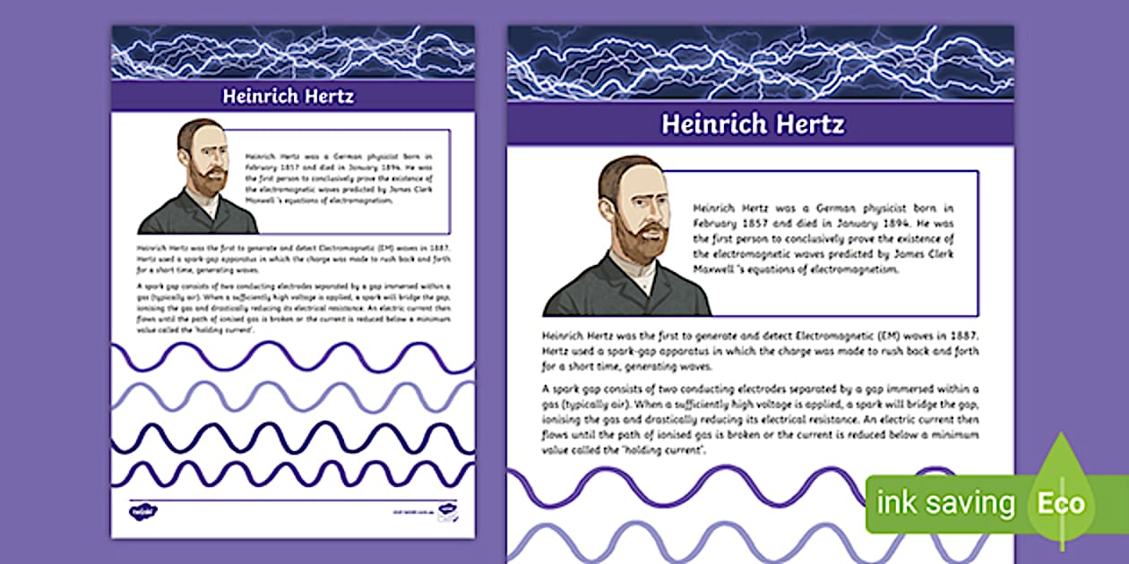 Heinrich Hertz Theorist Fact File (teacher made) - Twinkl