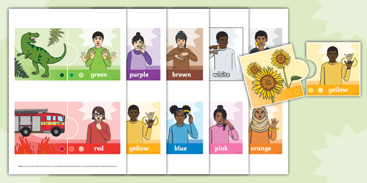 SASL Colour Sign Puzzle (teacher made) - Twinkl