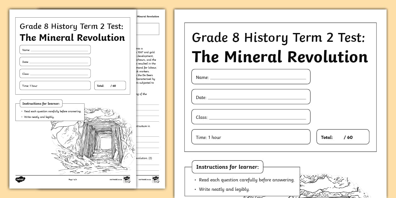 Grade 8 History Term 2 Test: The Mineral Revolution