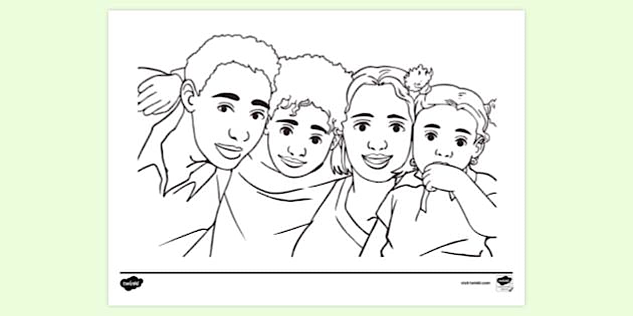 Printable Family Colouring Page | Colouring Sheets - Twinkl