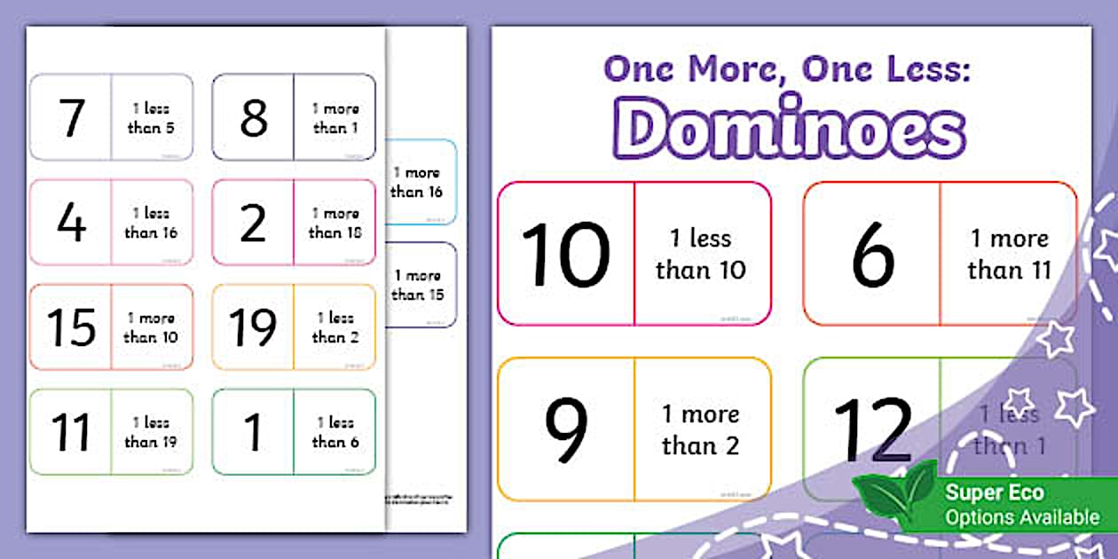One More, One Less Dominoes Maths Activity (Ages 5 - 7)