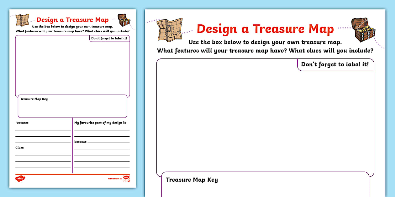 Design a Treasure Map Worksheet (Teacher-Made) - Twinkl