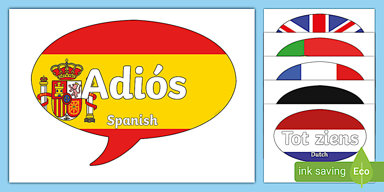 Mixed Language Goodbye Speech Bubble Signs (teacher made)