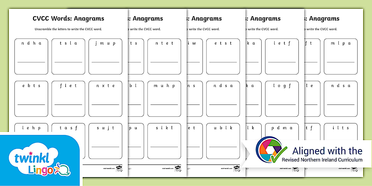 Linguistic Phonics: Stage 2: CVCC anagrams (teacher made)
