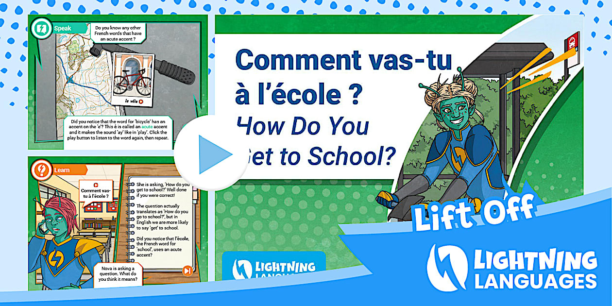 👉 Lightning Languages French Lift Off Transport PowerPoint 1