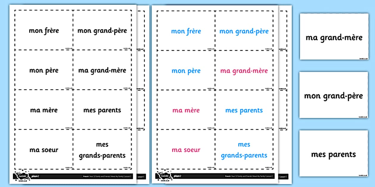 French Family Vocabulary Flashcards | Twinkl French Resource