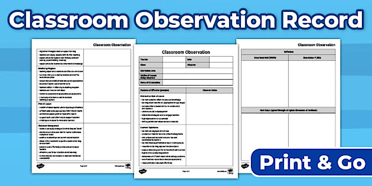Classroom Observation Record