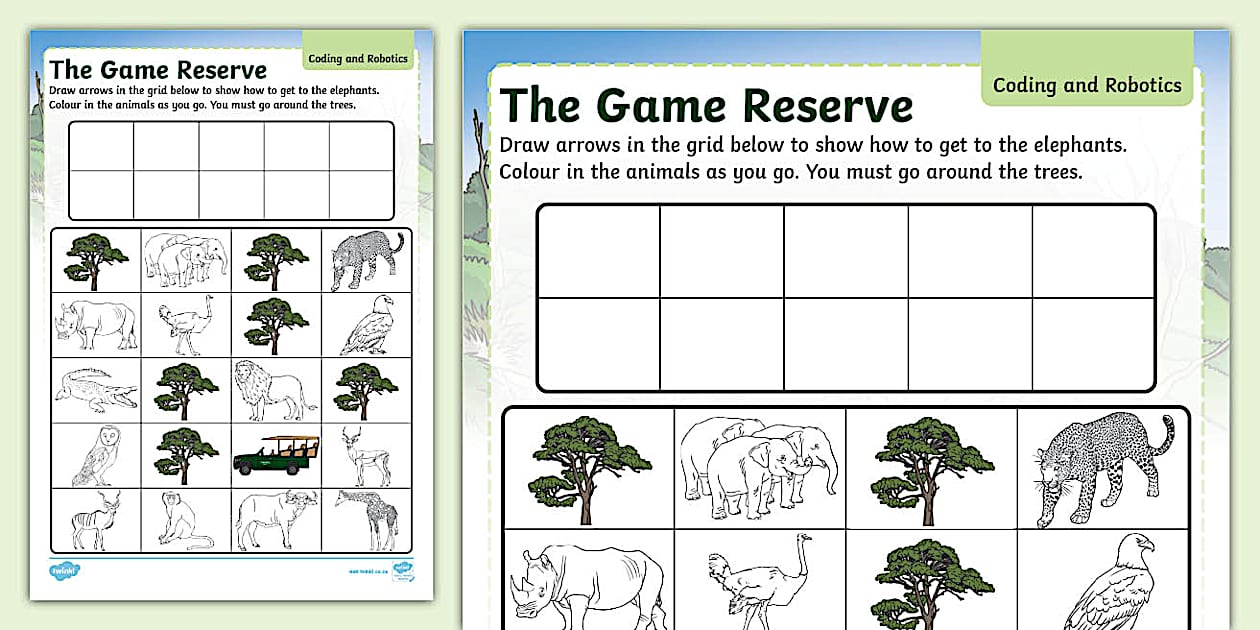 Robotics and Coding - Coding: The Game Reserve - Twinkl