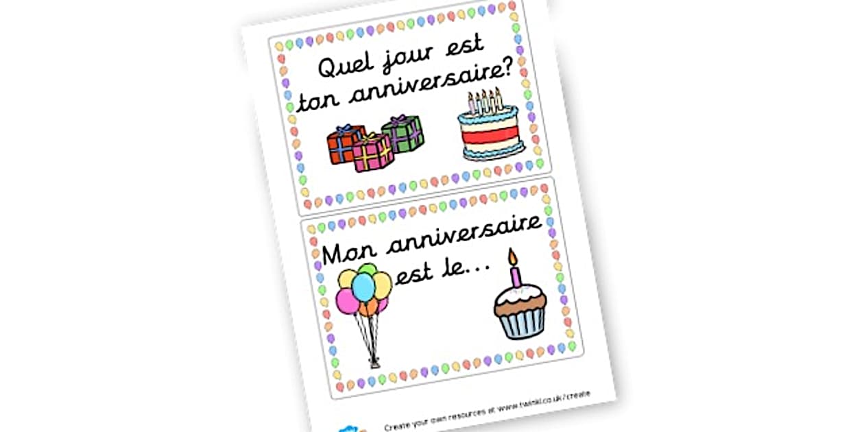 French Birthday Board - display lettering - Twinkl