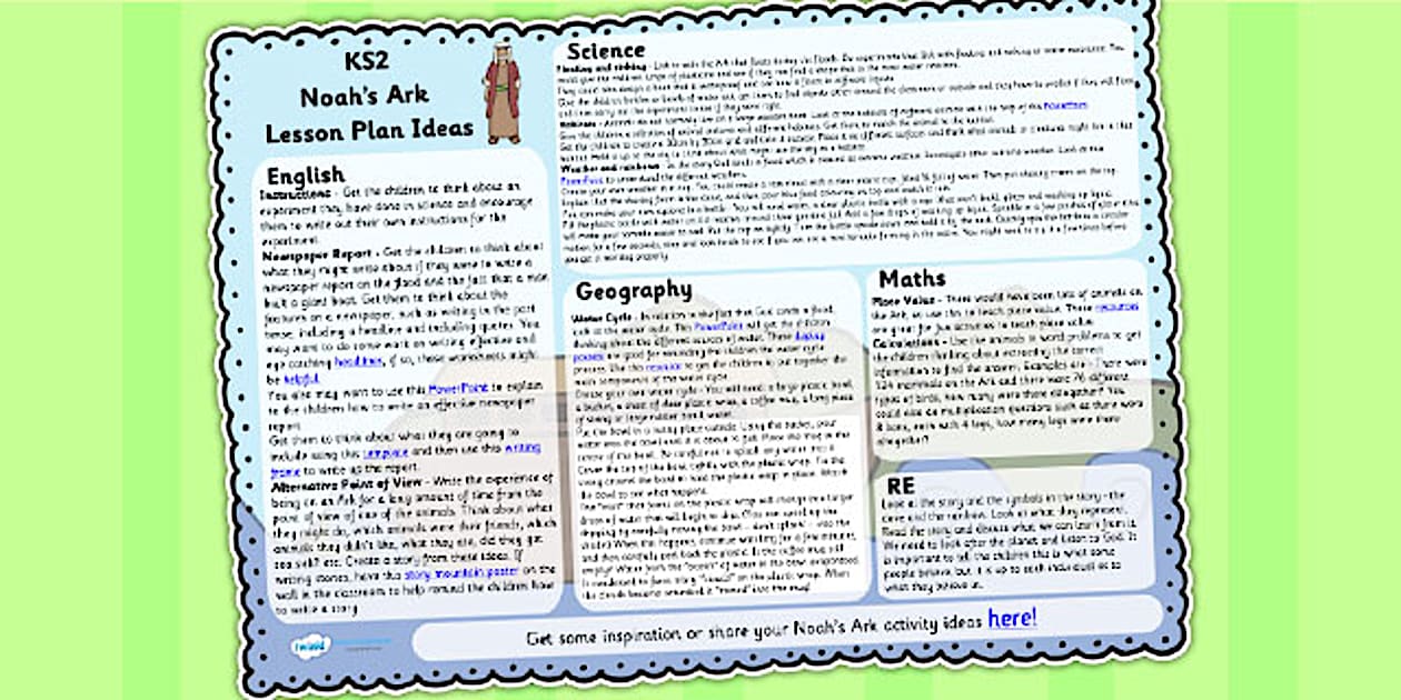 Noahs Ark Lesson Plan Ideas KS2 (Hecho por educadores)