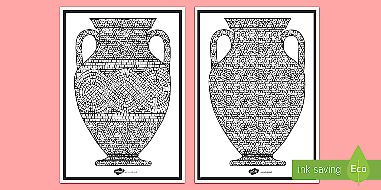 Roman Mosaic Vase Design Worksheet / Worksheet - Twinkl