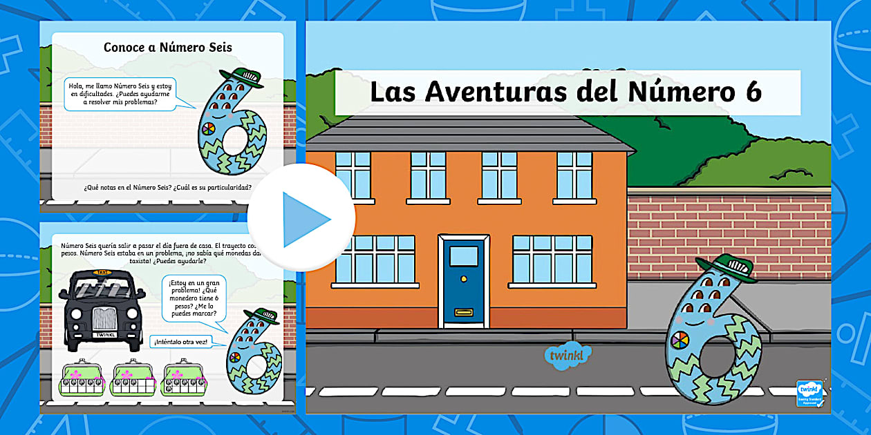 PowerPoint: Las Aventuras del Número Seis - Twinkl