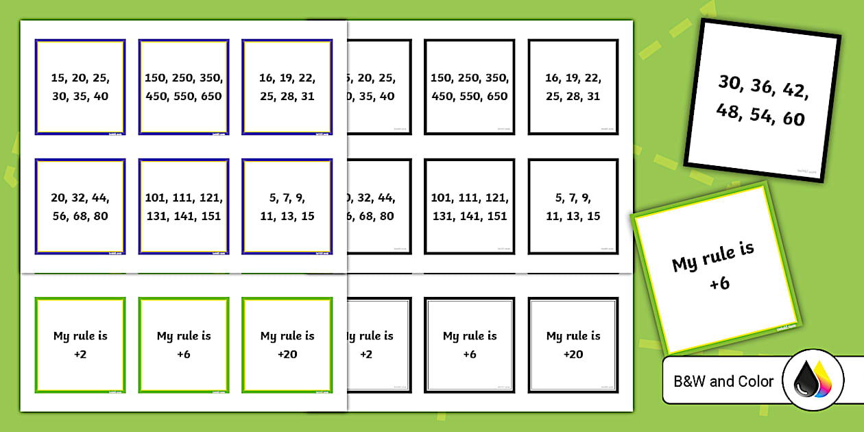 Third Grade Number Patterns Matching Cards (teacher made)