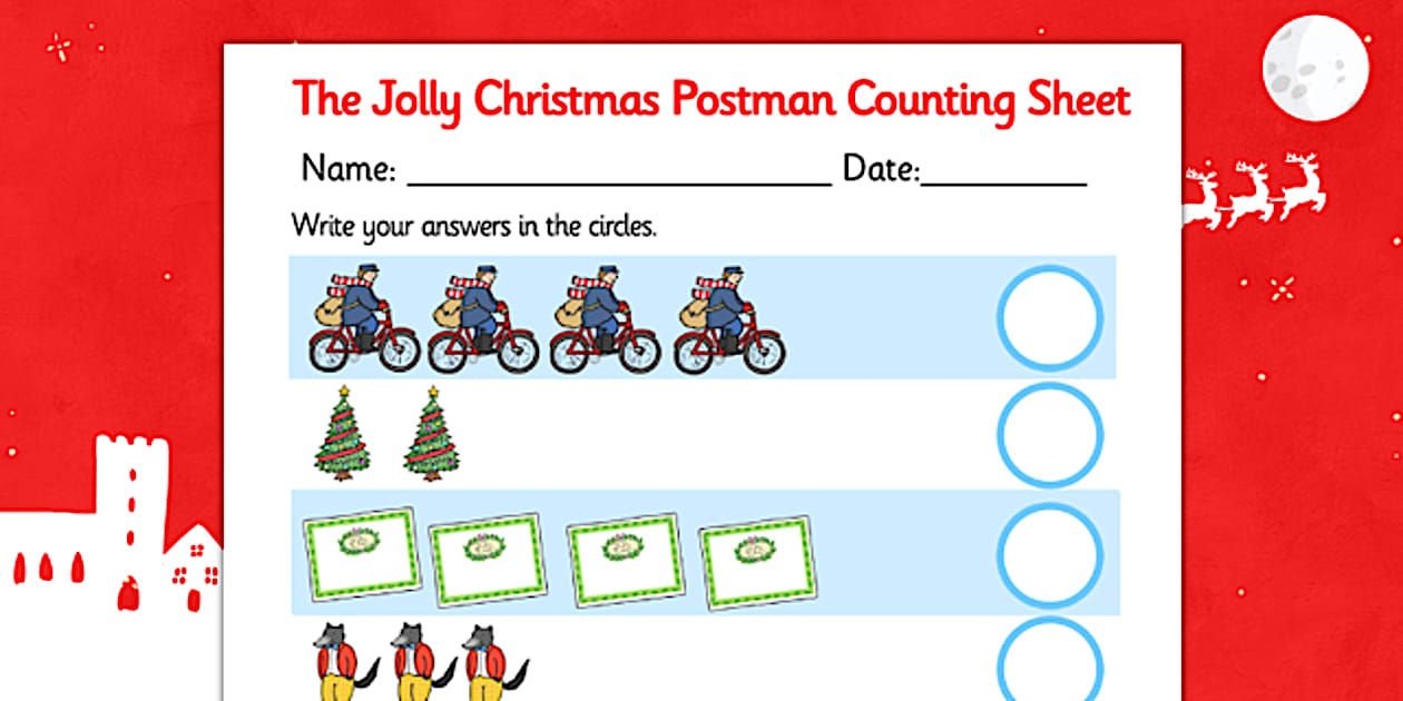 Counting Sheet to Support Teaching on The Jolly Christmas Postman