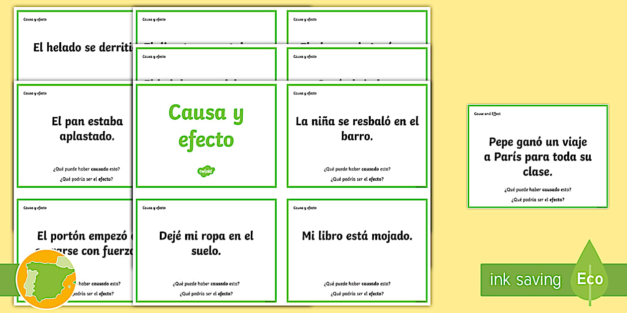 Tarjetas de trivial: Causa y efecto (teacher made) - Twinkl