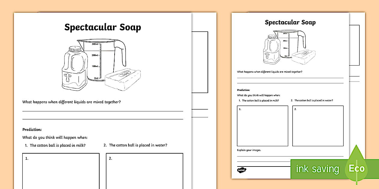 Spectacular Soap Experiment Worksheet (teacher made)