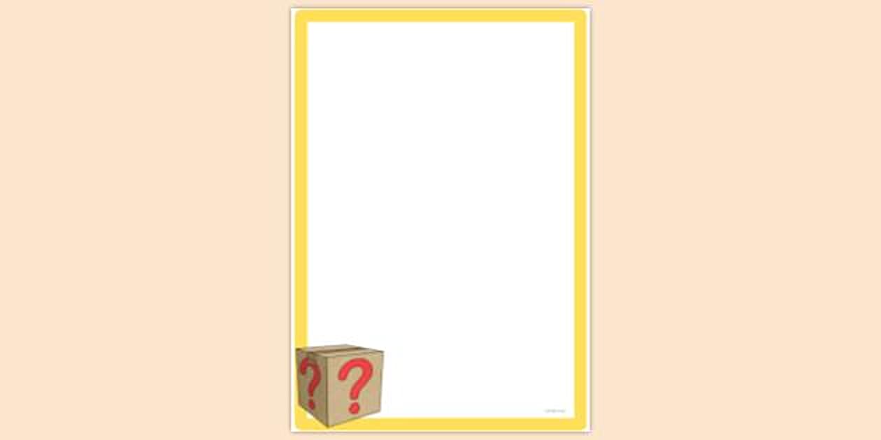 Simple Blank Mystery Box Page Border | Page Borders | Twinkl