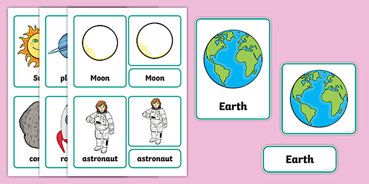 Editable Space 3 Part Cards (professor feito) - Twinkl