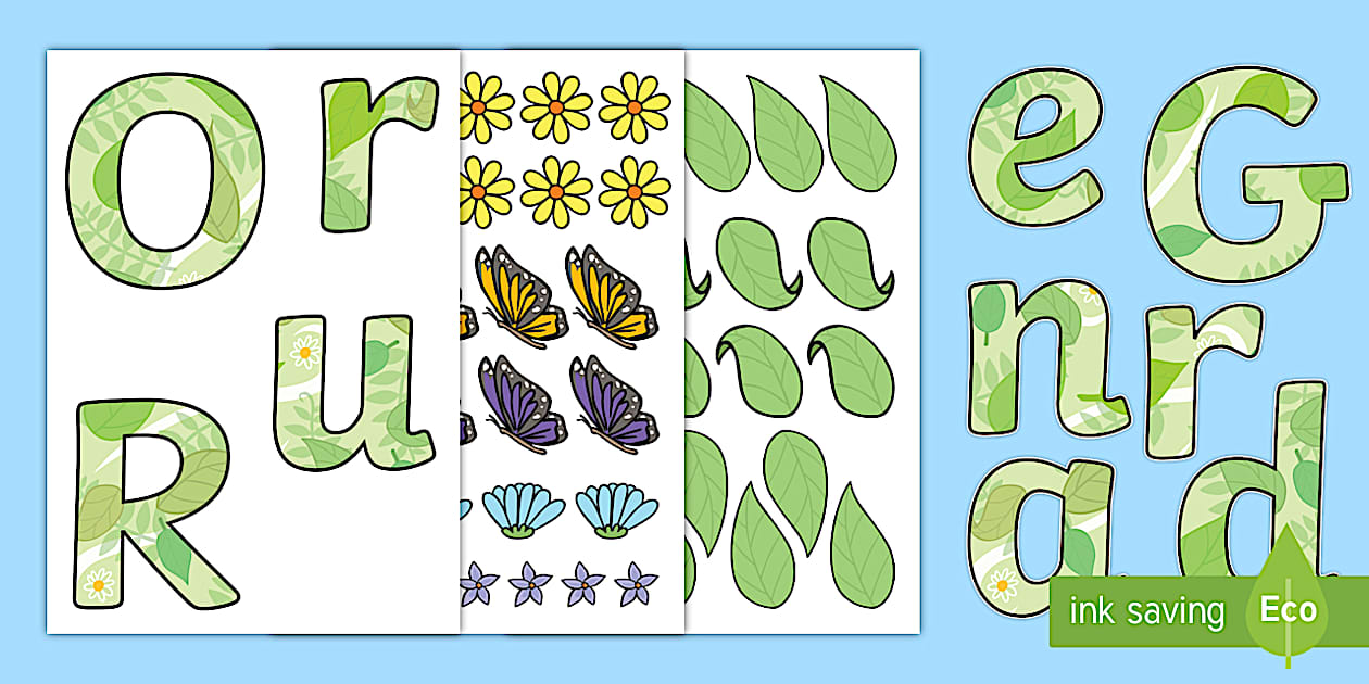 Our Reading Garden KS2 Paper Saving Display Lettering