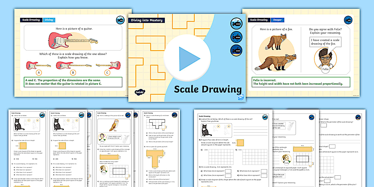 👉 Y6 Diving into Mastery: Step 5 Scale Drawing Teaching Pack