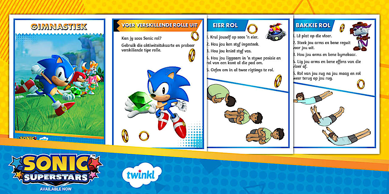 Sonic - Voer Verskillende Rolle Uit - Gimnastiek Aktiwiteit