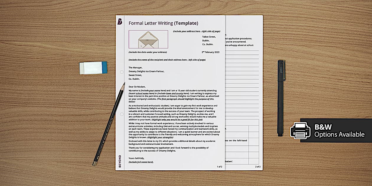 Formal Letter Layout (Teacher-Made) - Twinkl