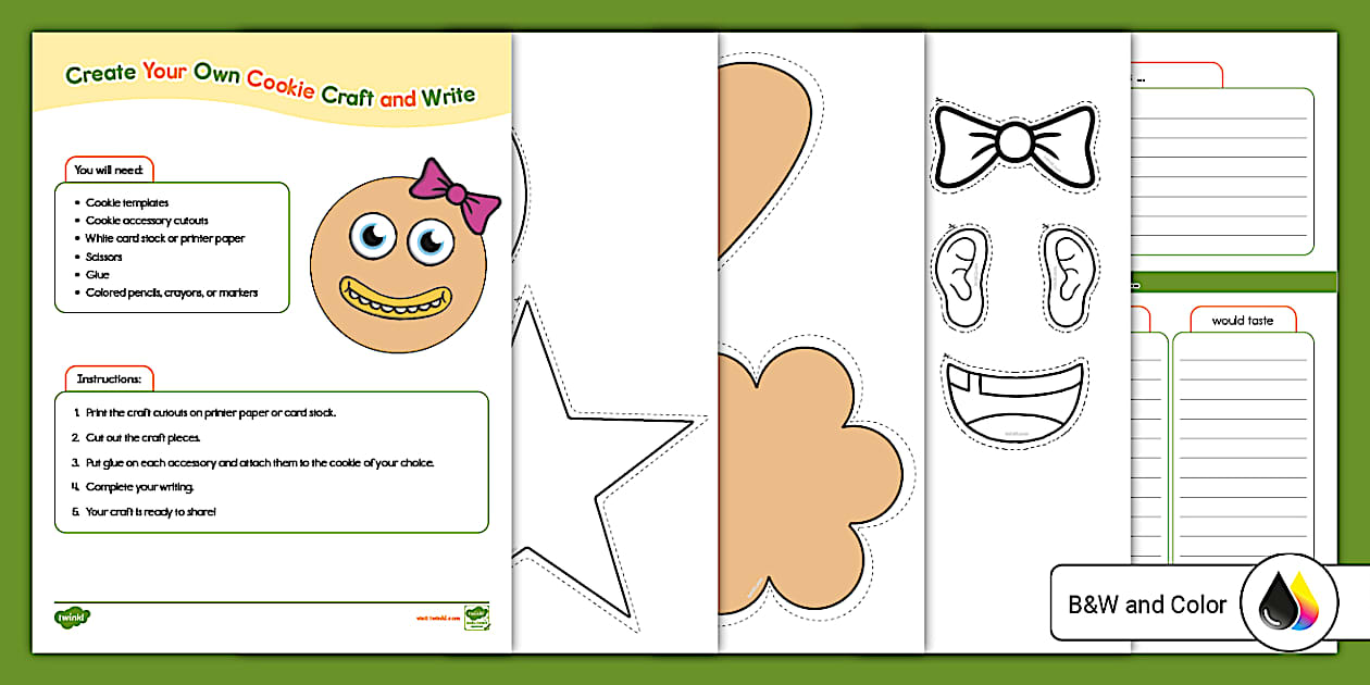 Create Your Own Cookie Craft and Write Activity - Twinkl
